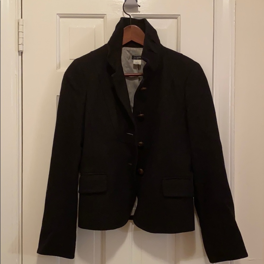 Wool Blazer With Popped Collar - Gem